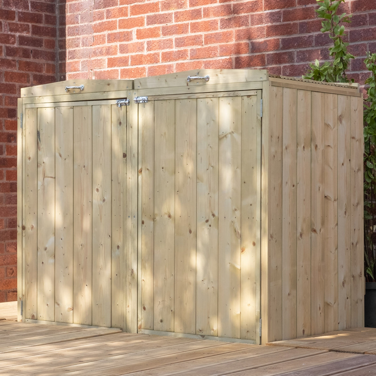Mercia Pressure Treated Premium Double Bin Store — Outdoor Iconic