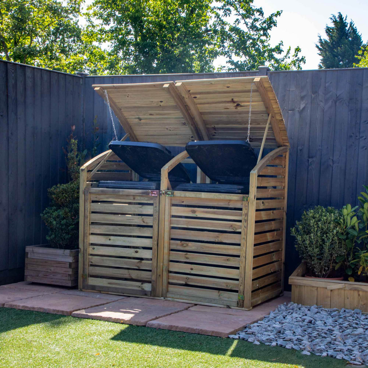 Mercia Pressure Treated Double Bin Store — Outdoor Iconic