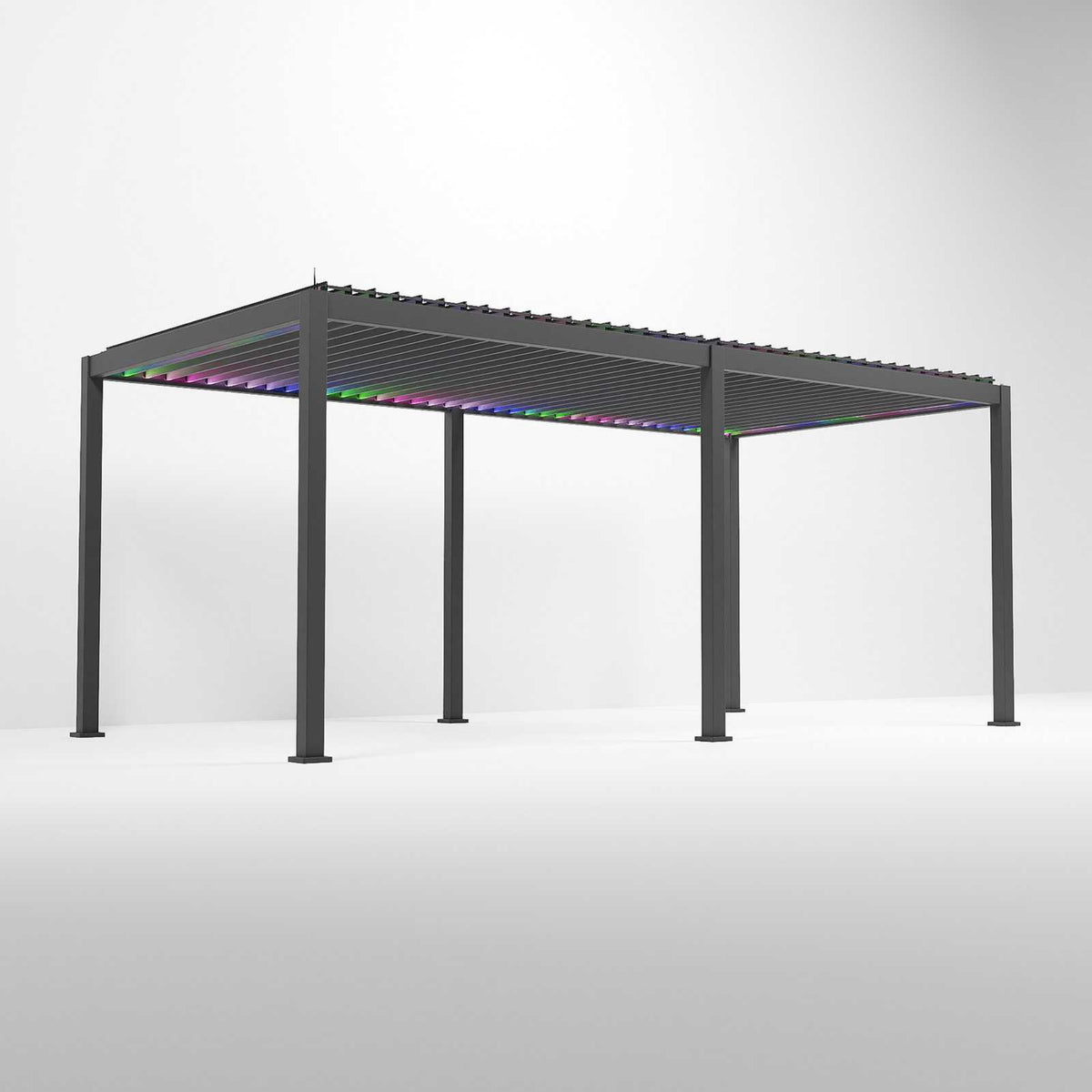 Nova Titan LED Pergola 6m x 3m – Graphite Grey | Motorised Louvres ...