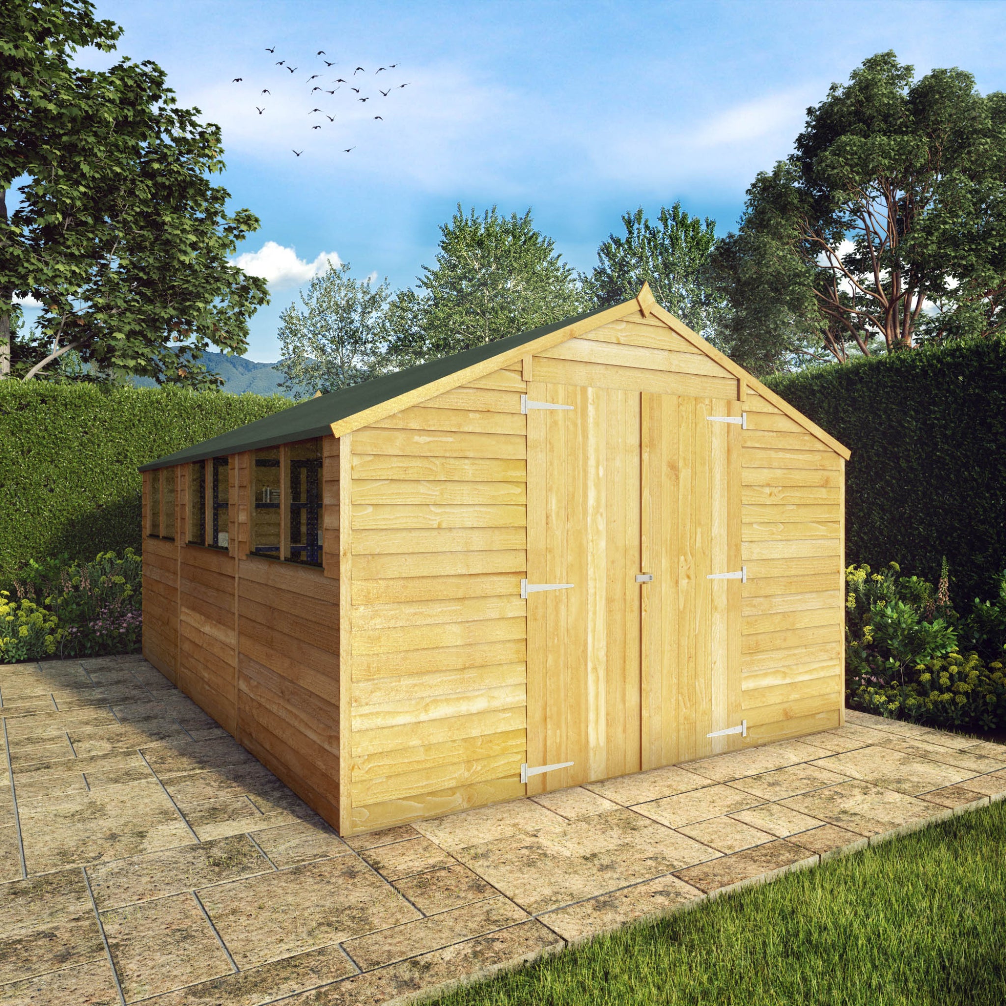 Mercia 15ft x 10ft Overlap Apex Shed — Outdoor Iconic
