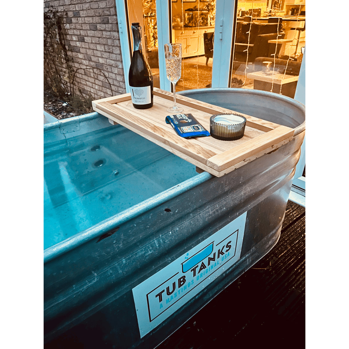 Tub Tanks Cedar Drinks Shelf Large — Outdoor Iconic